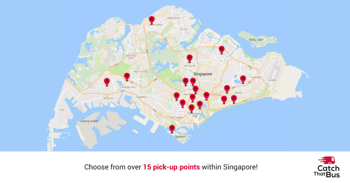 CatchThatBus pick-up/drop-off points in Singapore