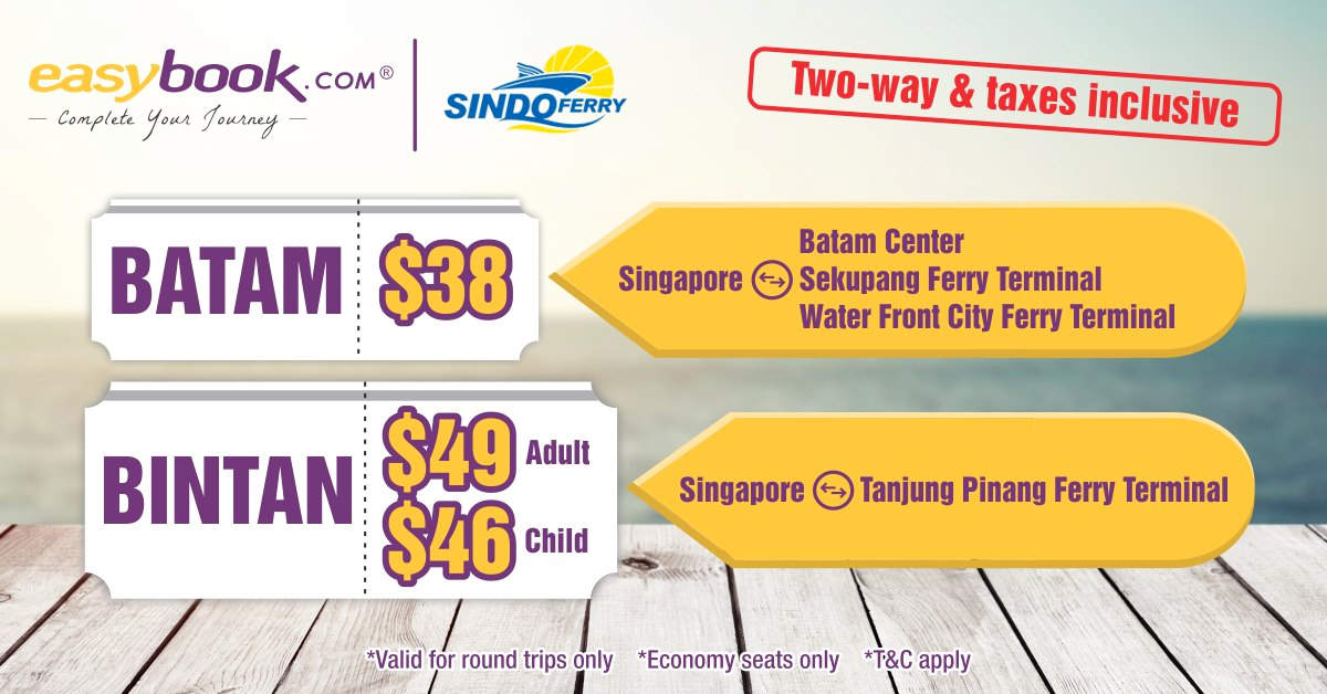 2-Way Ferry from Singapore to Batam and Bintan by Sindo Ferry